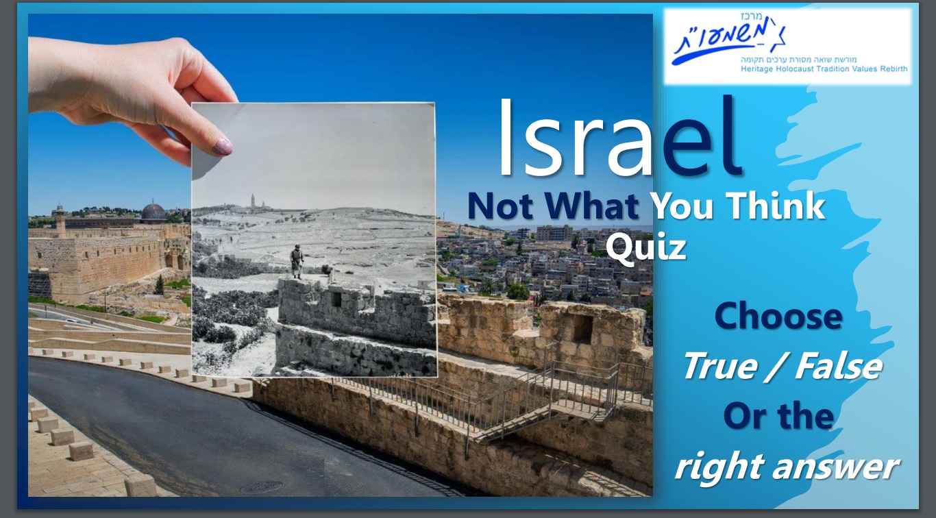 Israel, not what we thought (Activity) - מרכז משמעות - מורשת, שואה ...